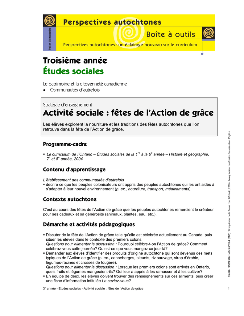 Études sociales de la 1re à la 6e année